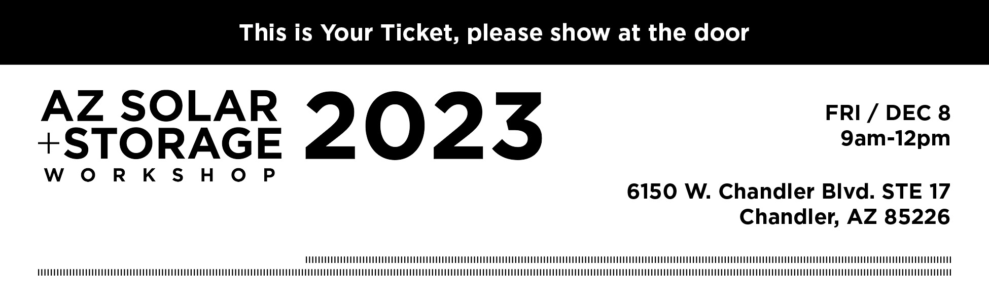 Ticket - Solar Storage